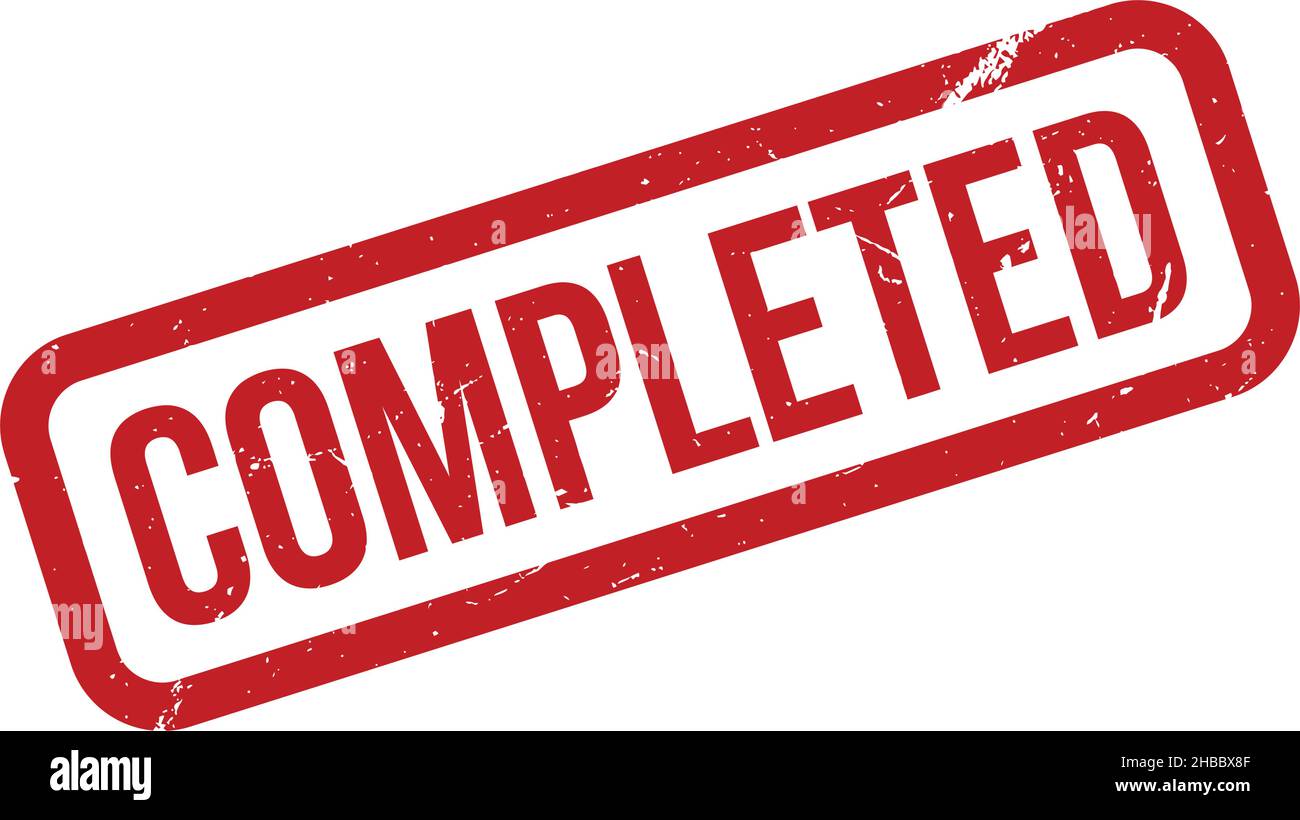 Red Grunge Completed Rubber Stamp Isolated On White Background Stock ...