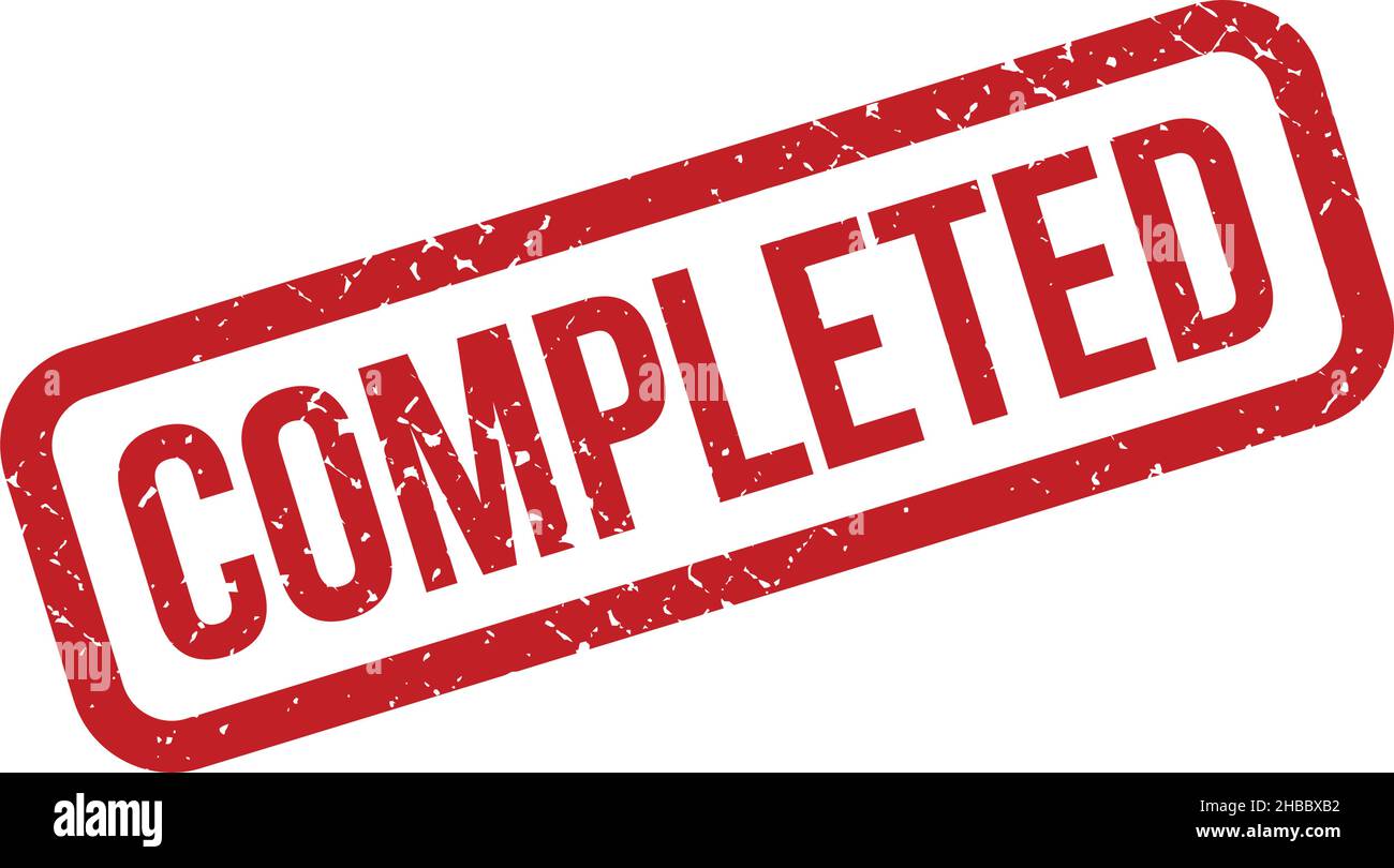 Red Grunge Completed Rubber Stamp Seal - Vector Stock Vector Image ...