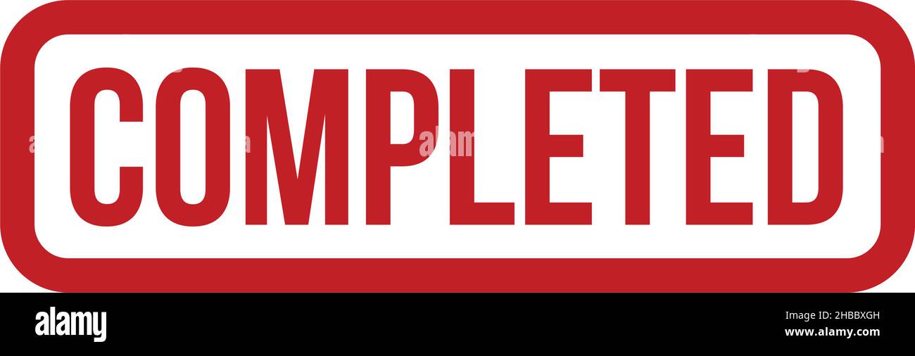 Red Completed Rubber Stamp Isolated On White Background Stock Vector ...