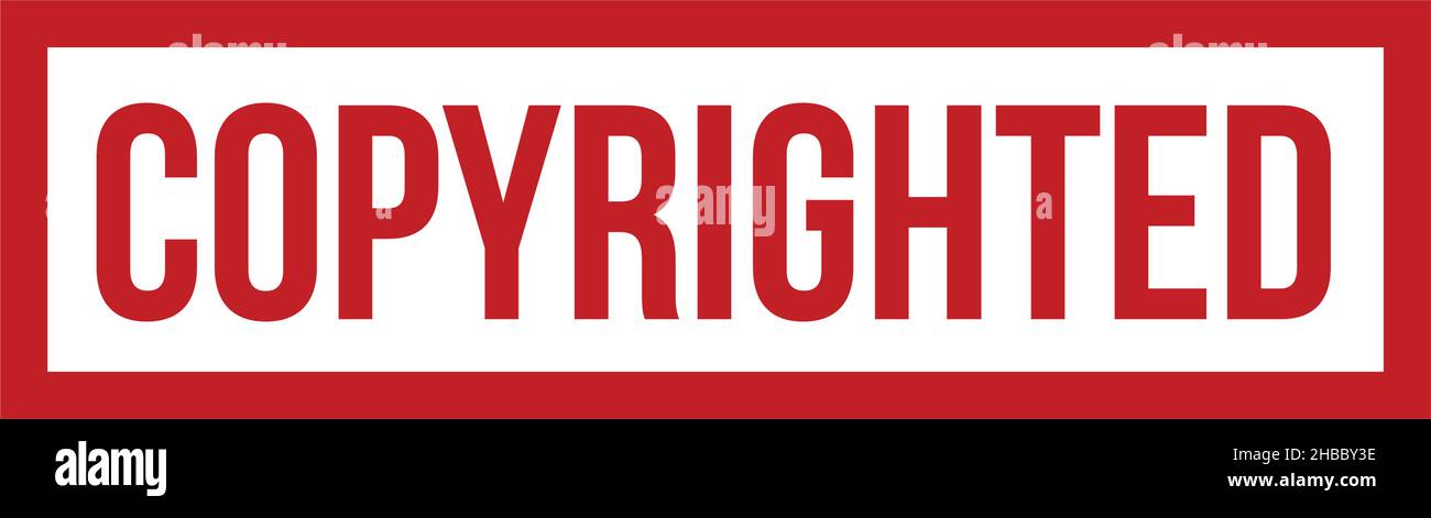 Red Copyrighted Rubber Stamp Isolated On White Background Stock Vector ...