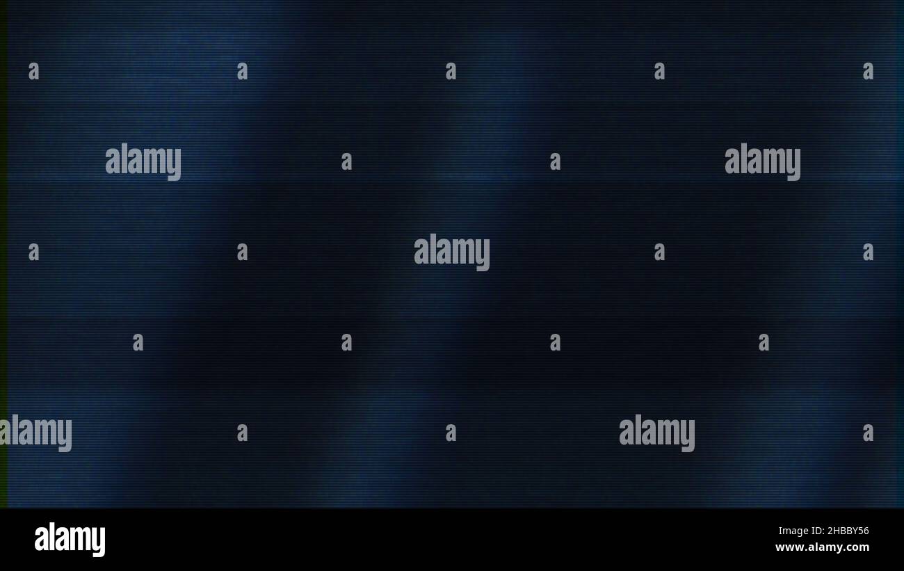 Bad TV signal on dark blue screen, seamless loop. Abstract animation ...