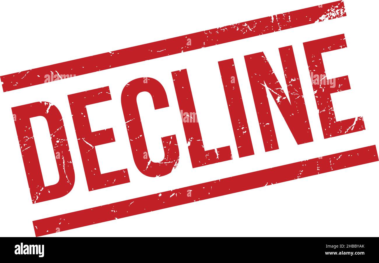 Red Grunge Decline Rubber Stamp Isolated On White Background Stock ...