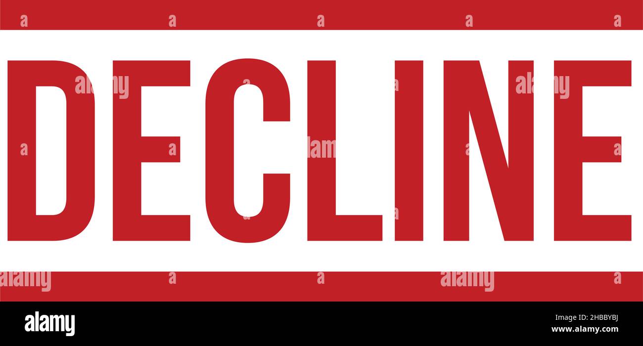 Red Decline Rubber Stamp Isolated On White Background Stock Vector ...