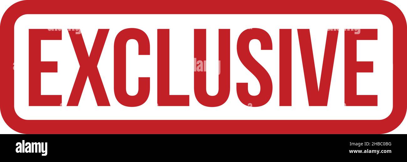 Red Exclusive Rubber Stamp Isolated On White Background Stock Vector ...