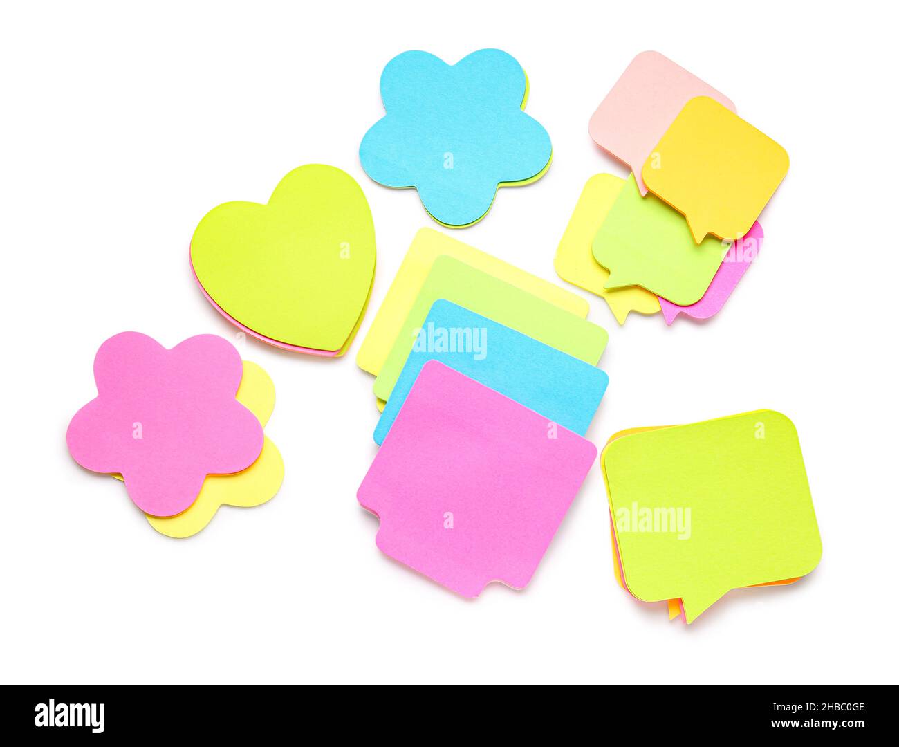 Different sticky note papers on white background Stock Photo - Alamy