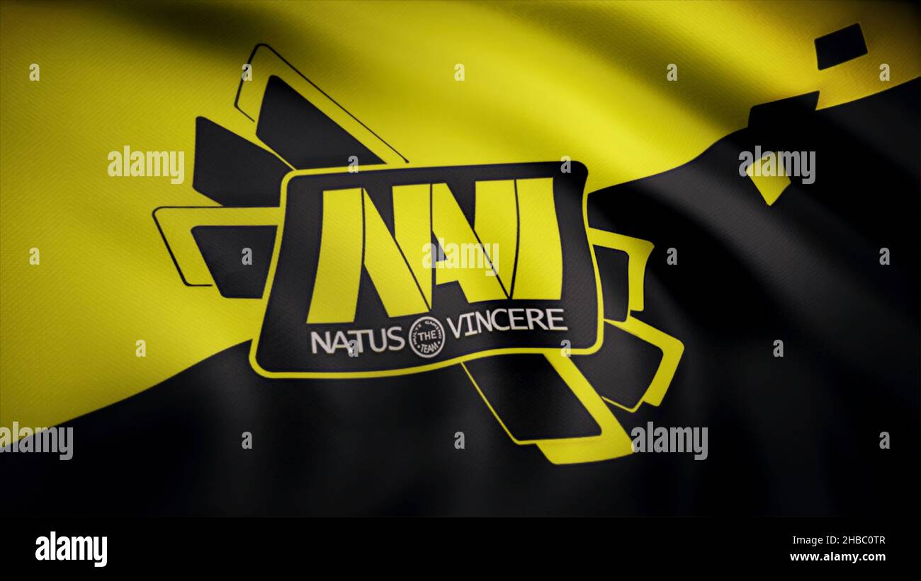 Animation of flag with symbol of Cybergaming Navi Natus Vincere Stock ...