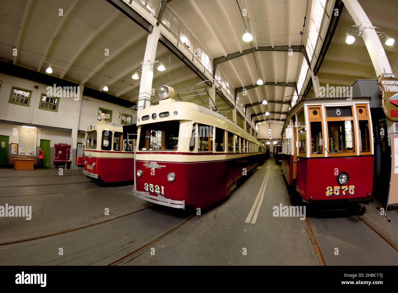 St. Petersburg, Russia. 13 August 2020. Museum of trams from Soviet ...