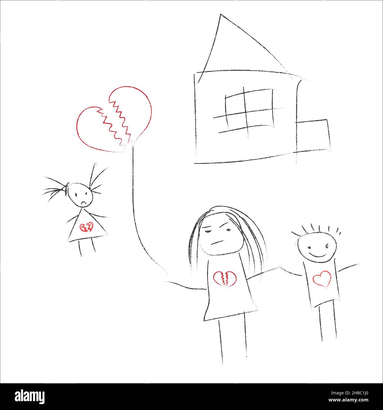 Sad Little Girl Stick Figure