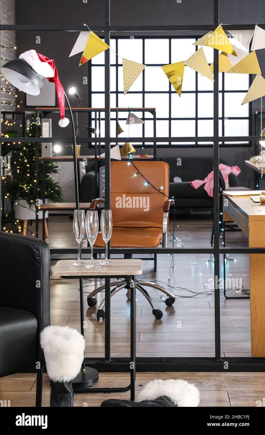 Interior of messy office after New Year party celebration Stock Photo ...