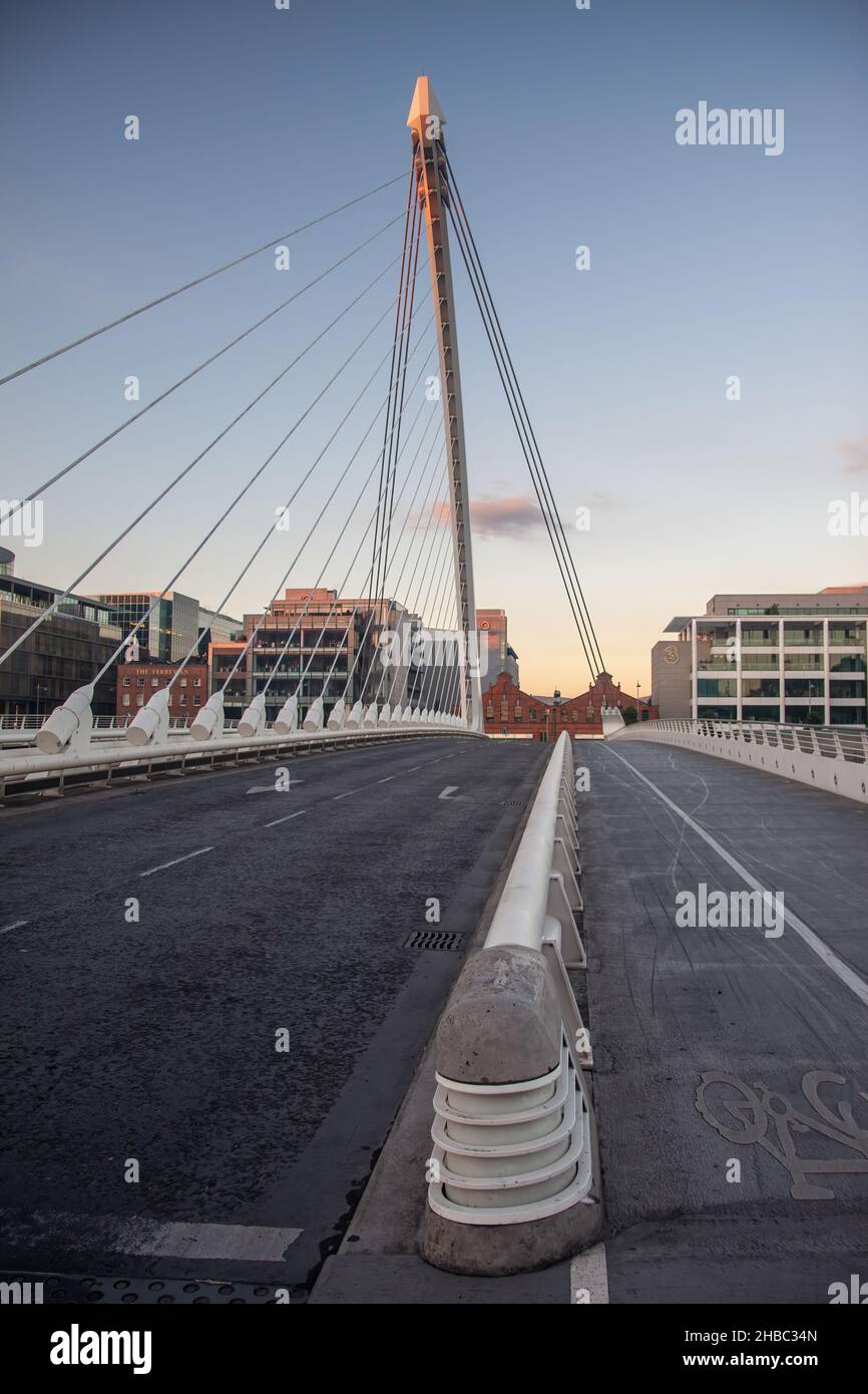 Samuel Beckett Bridge - rotatable road and cable-stayed bridge in ...