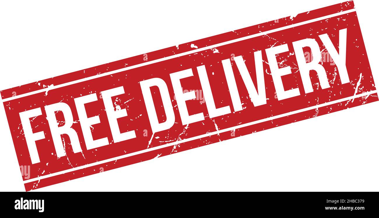 Free Delivery Rubber Stamp. Red Free Delivery Rubber Grunge Stamp Seal ...