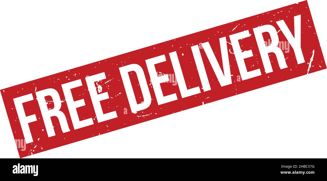 Free Delivery Rubber Stamp. Red Free Delivery Rubber Grunge Stamp Seal ...