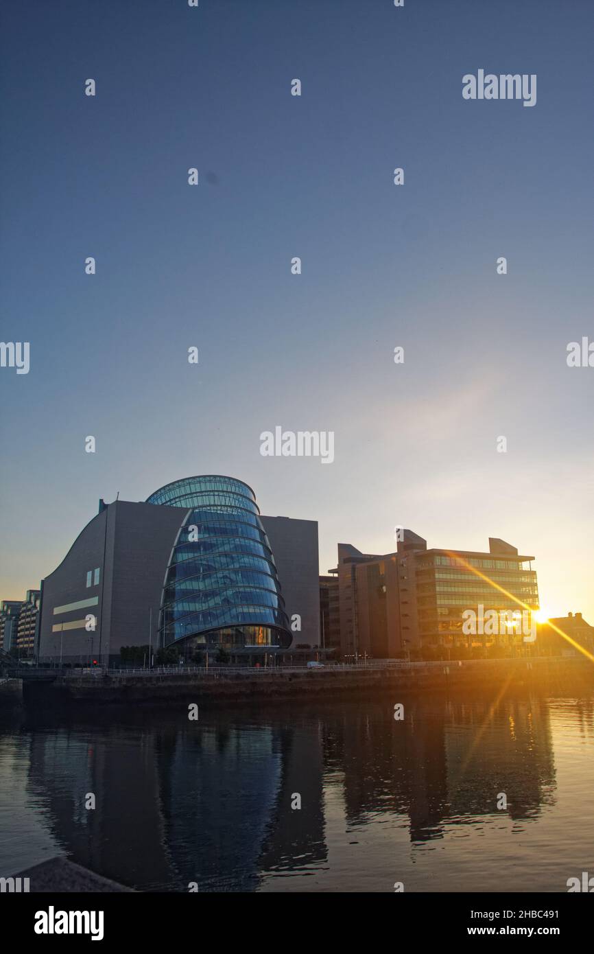 The Convention Centre Dublin, IFSC House at Golden Hour time, Docklands ...