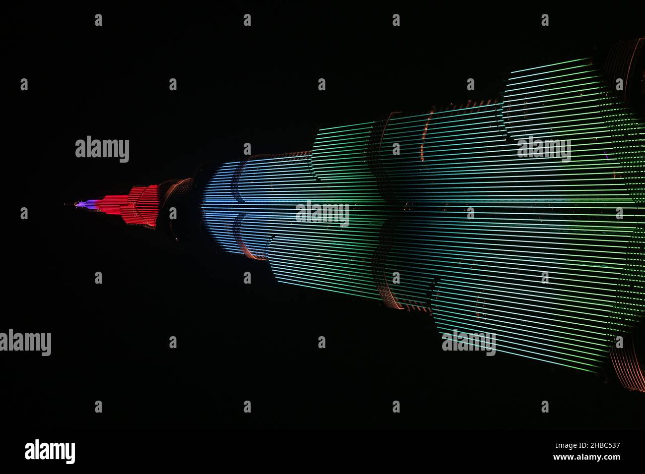 Holiday season 2019-2020 lighting of the beautiful extra tall building ...