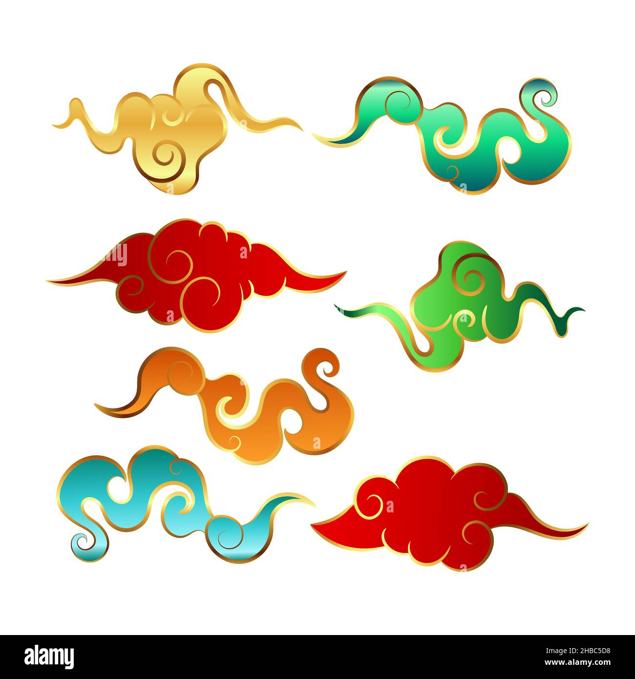 Colorful Chinese Cloud vector collection Stock Vector Image & Art - Alamy