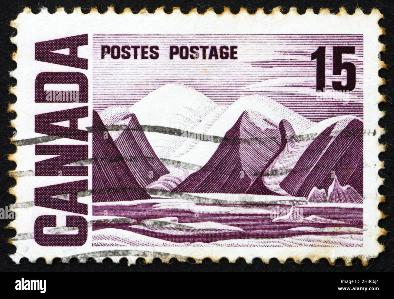 CANADA - CIRCA 1967: a stamp printed in the Canada shows Bylot Island ...
