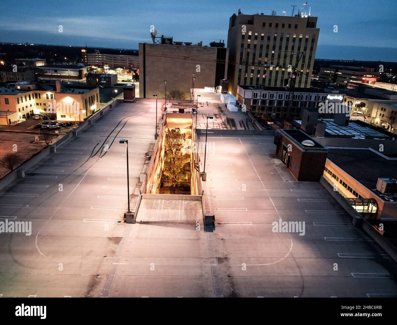 Downtown Appleton Wisconsin in the early morning before people start ...