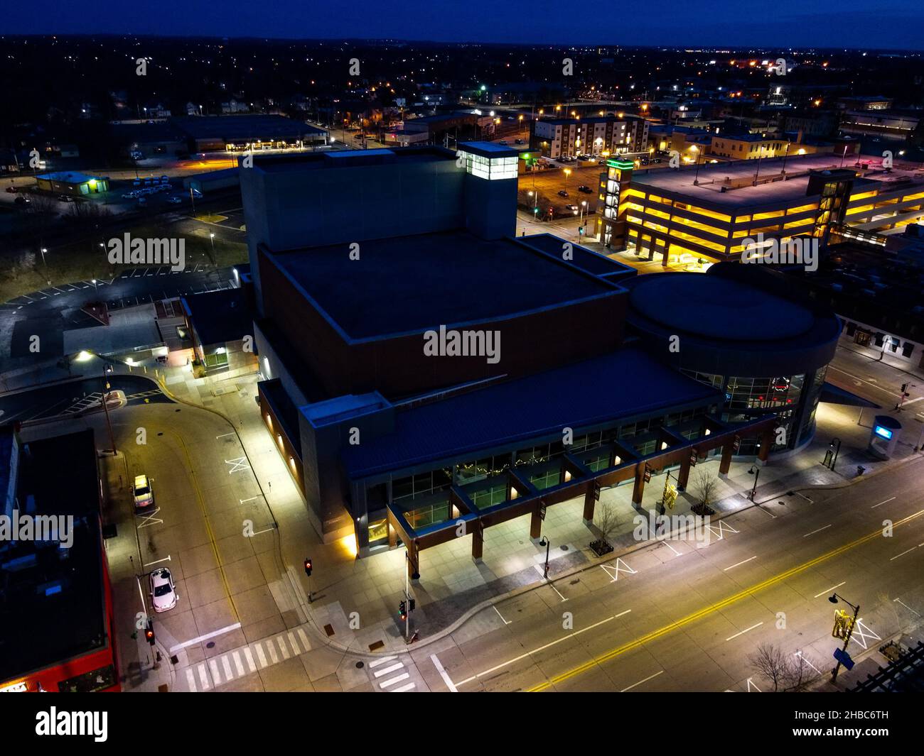 Downtown Appleton Wisconsin in the early morning before people start ...