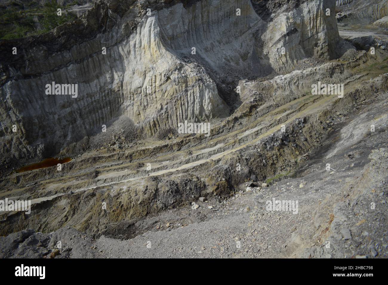 Aerial view of a geological quarry of gray stones Stock Photo - Alamy