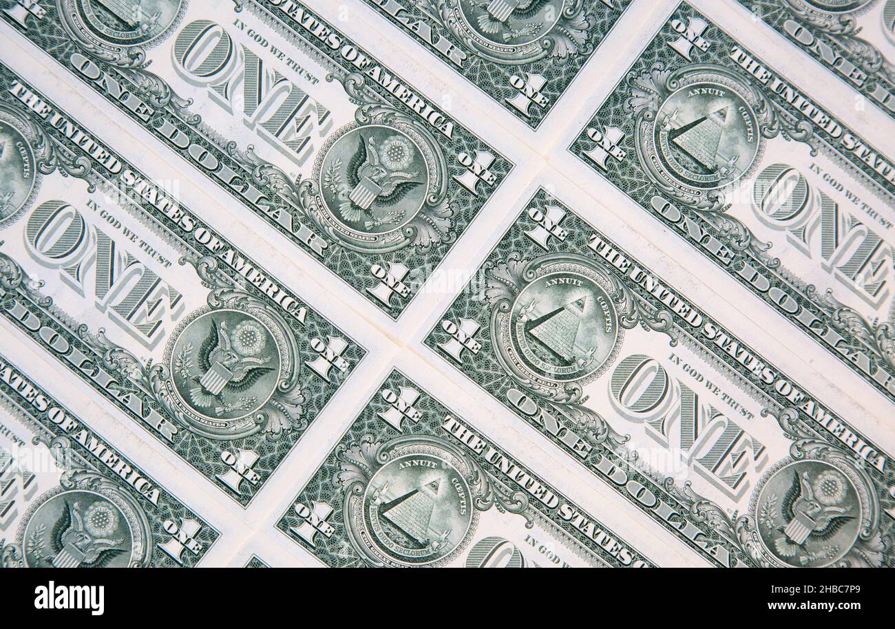 US 1 dollar banknote collection Stock Photo - Alamy