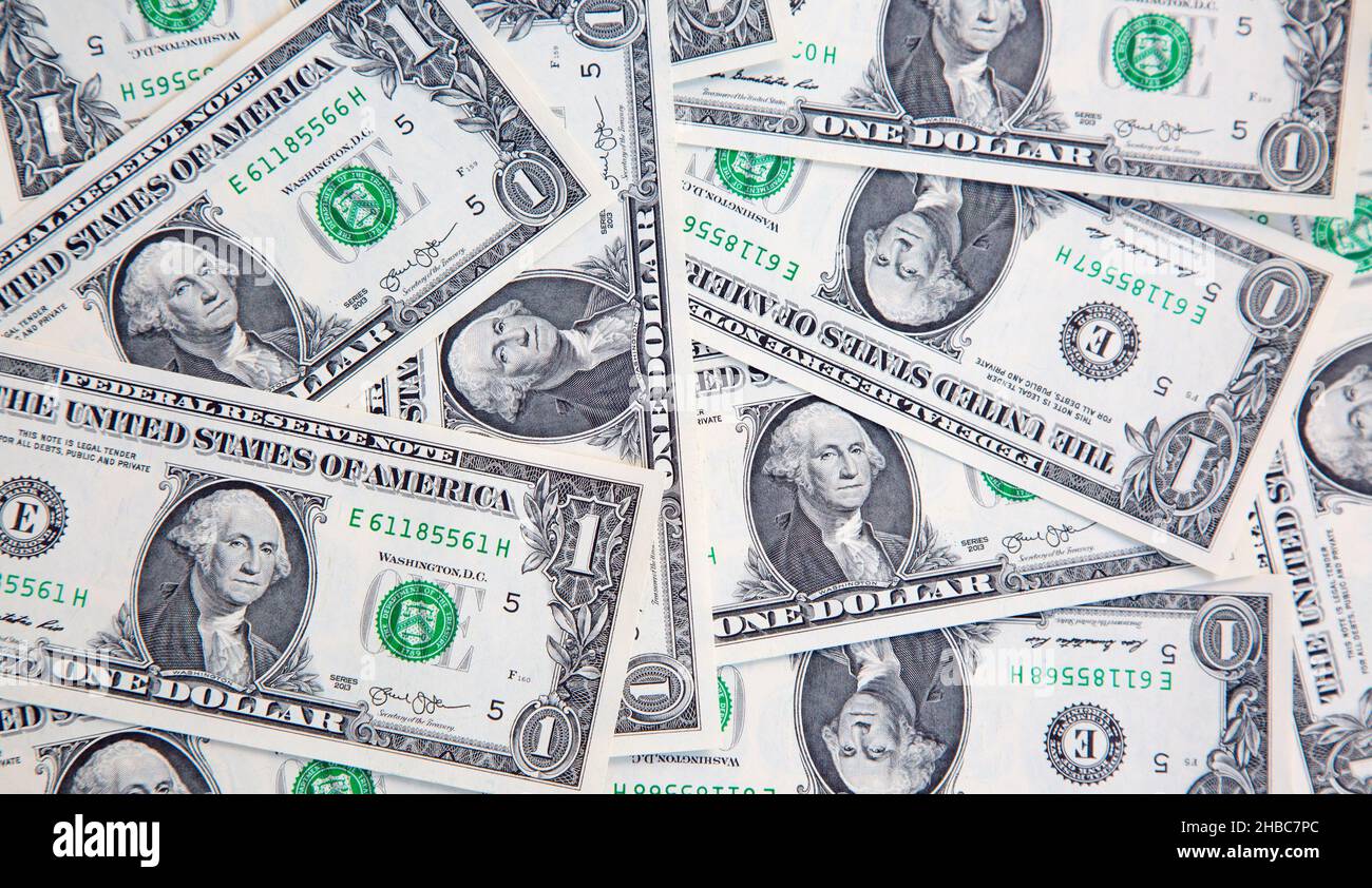US 1 dollar banknote collection Stock Photo - Alamy