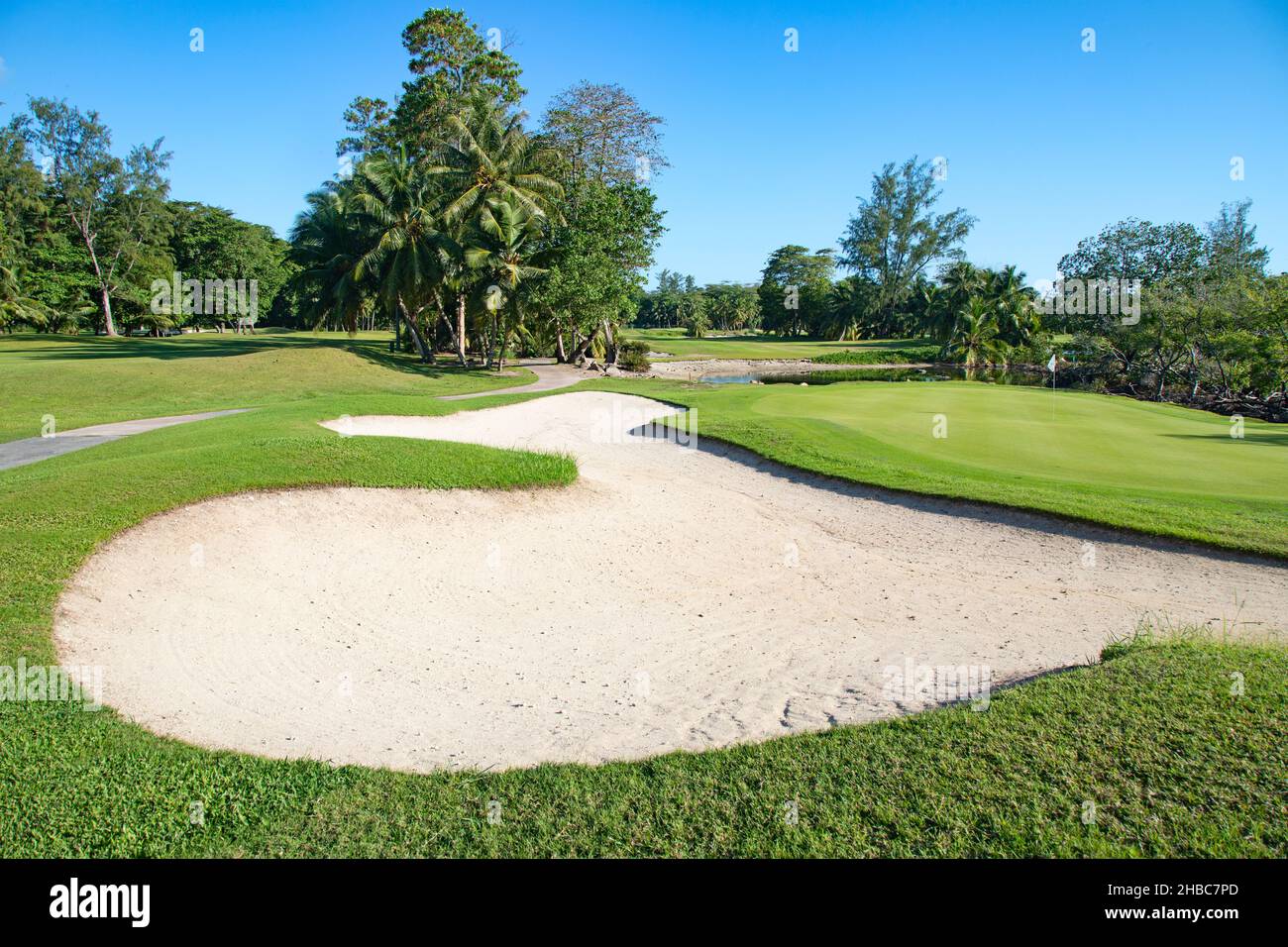 Golf course on the Praslin island, Seychelles Stock Photo - Alamy