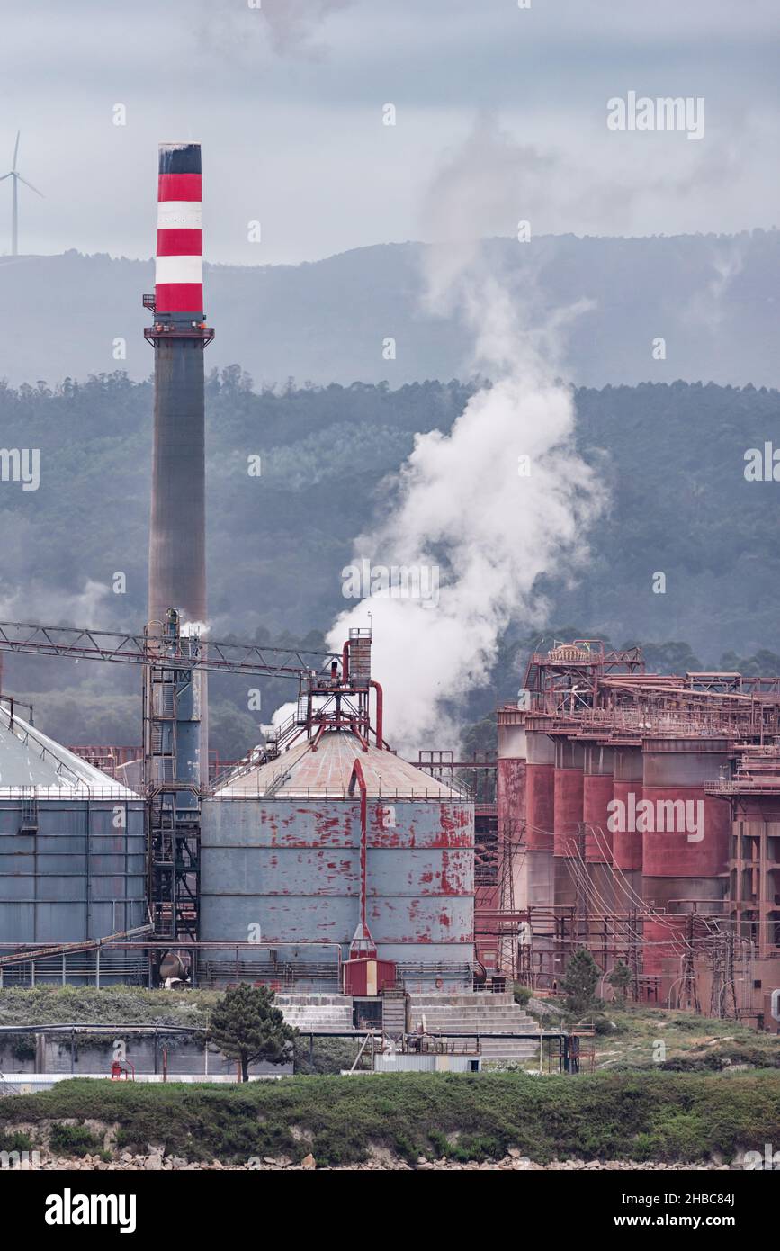 Vertical shot of the Alcoa Aluminium Plant in Galicia Stock Photo - Alamy