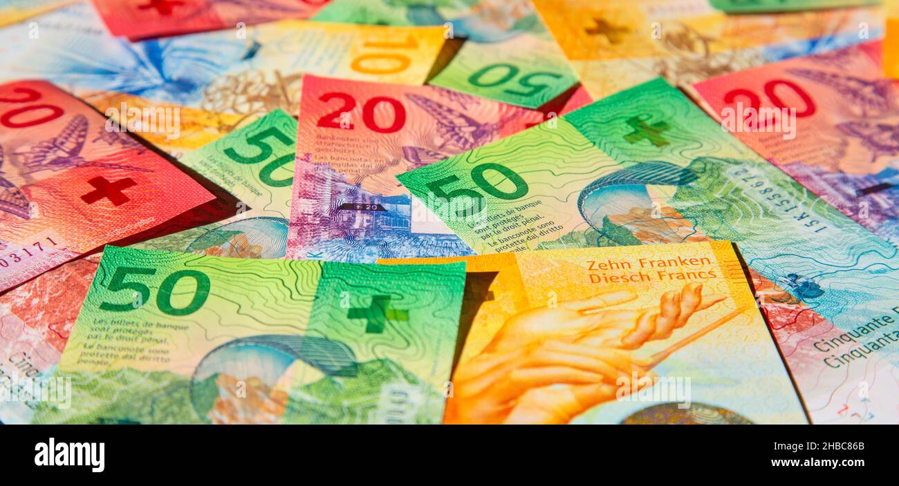 Collection of the new swiss banknotes (issued in 2017 Stock Photo - Alamy
