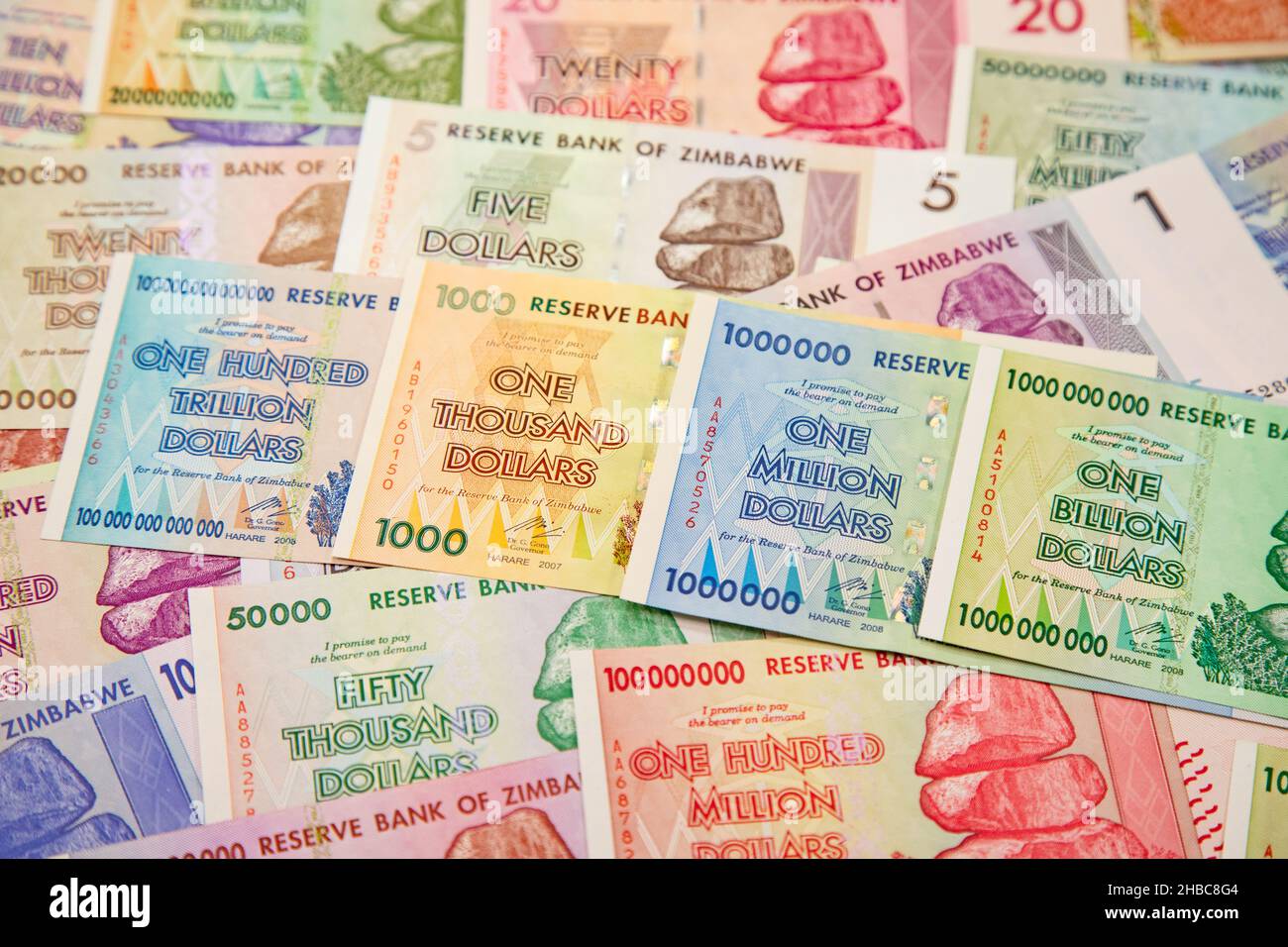Banknotes of Zimbabwe after hyperinflation Stock Photo - Alamy