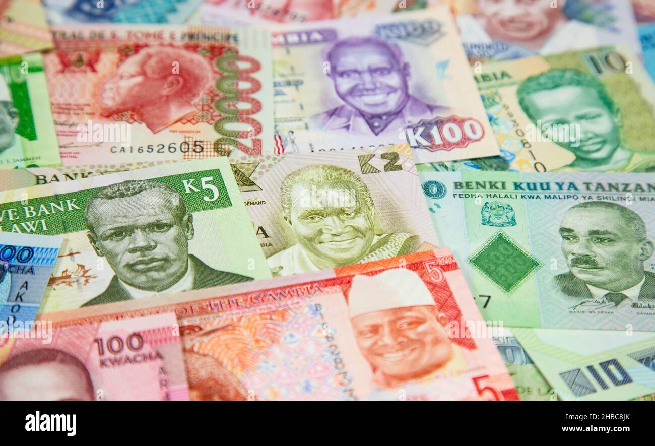 Variety of the African banknotes Stock Photo - Alamy