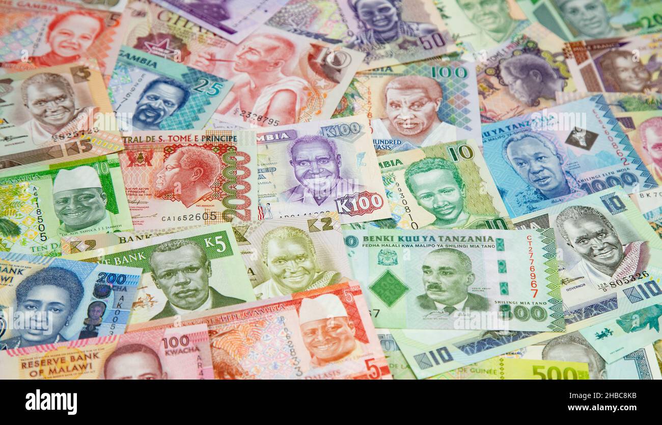 Variety of the African banknotes Stock Photo - Alamy