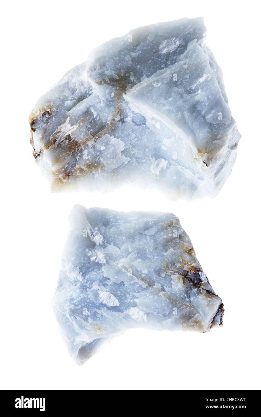 set of Angelite (Blue Anhydrite) stones cutout on white background ...