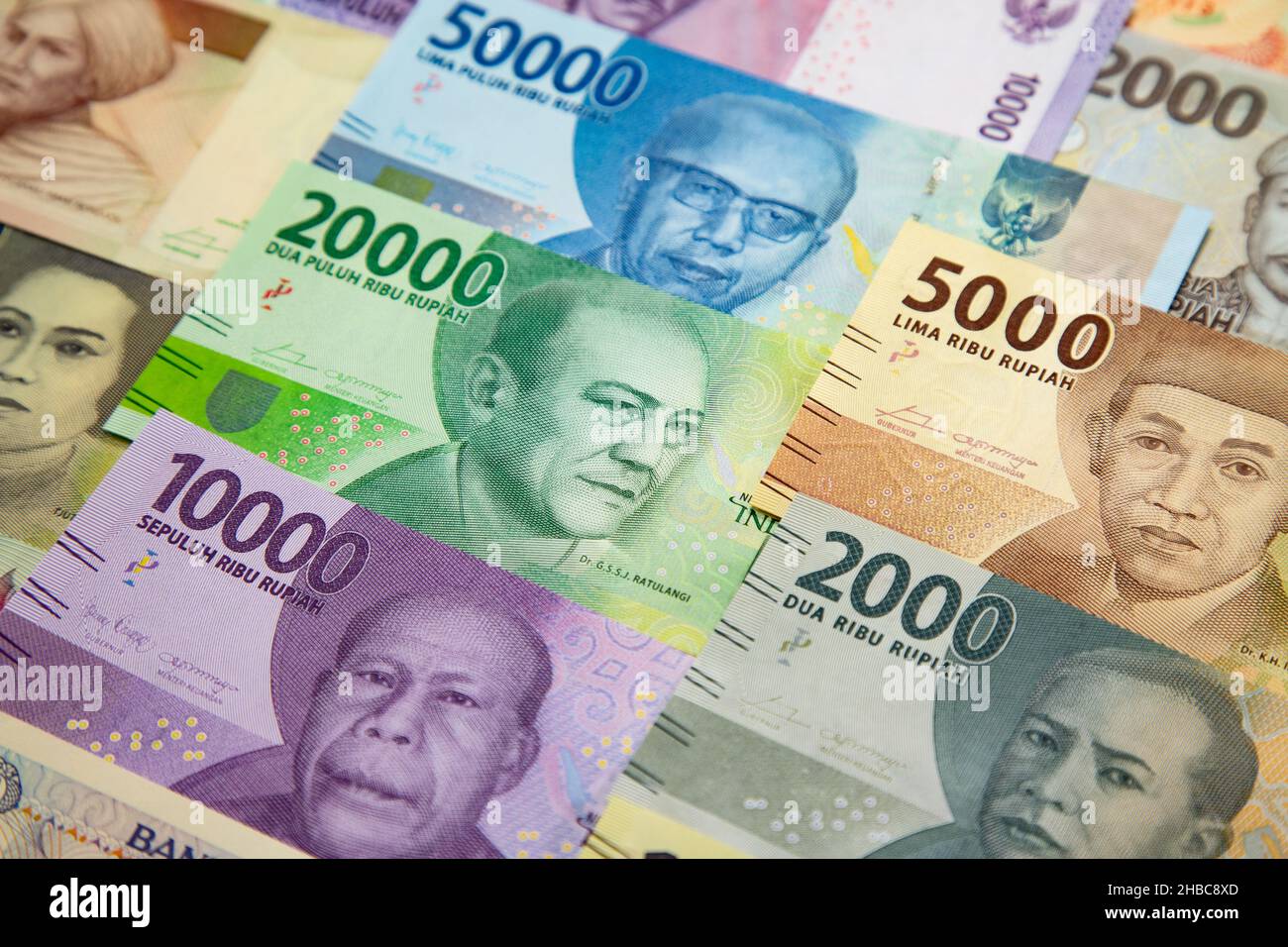 Collection of the indonesian rupiah banknotes Stock Photo - Alamy