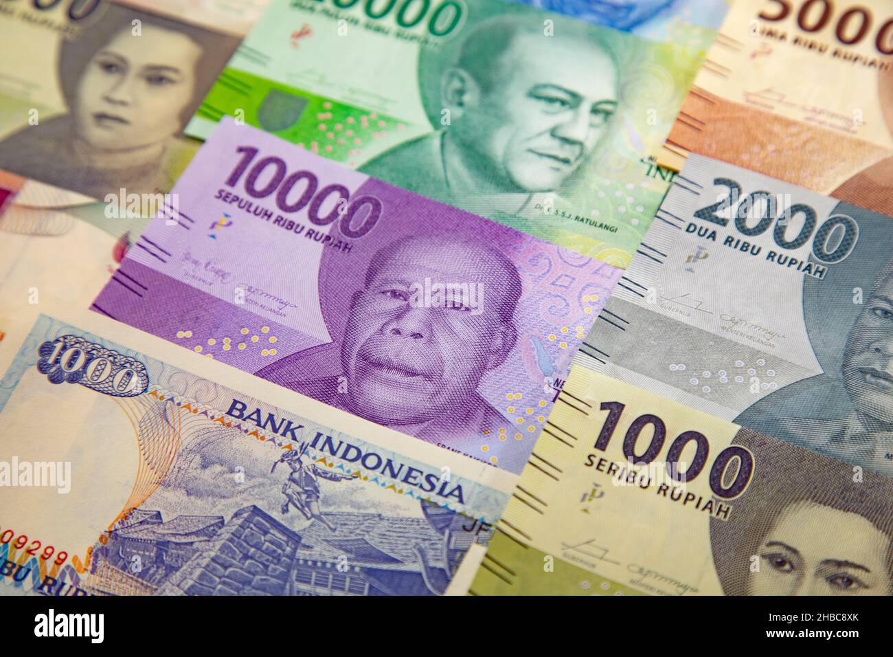 Collection of the indonesian rupiah banknotes Stock Photo - Alamy