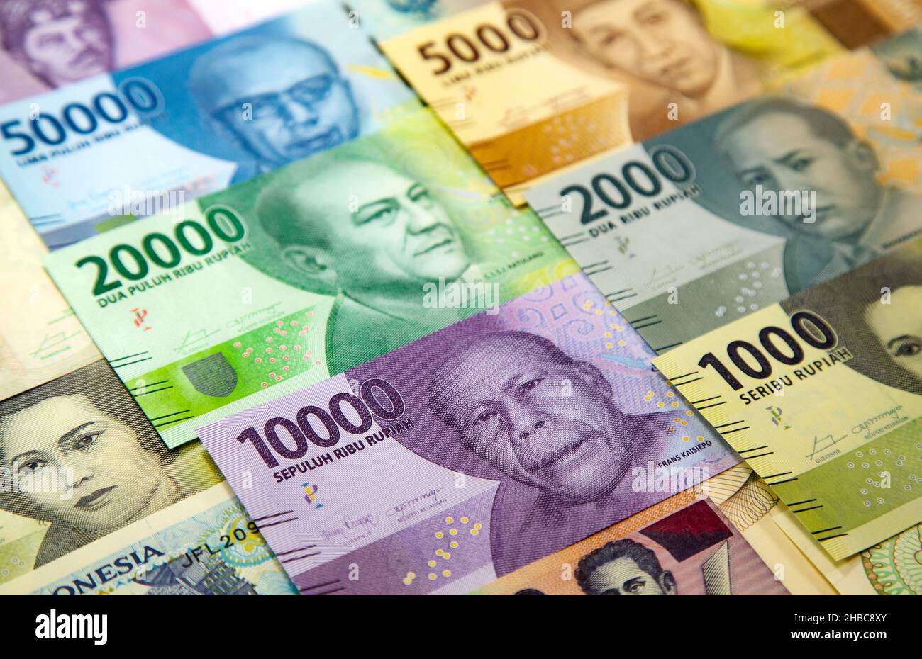 Collection of the Indonesian banknotes (1000 to 50000 Rupiah Stock ...