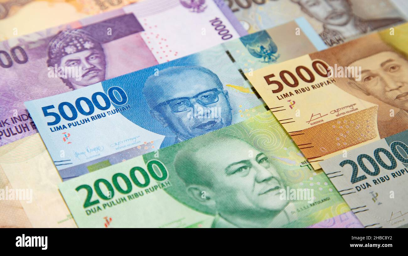 Collection of the indonesian rupiah banknotes Stock Photo - Alamy