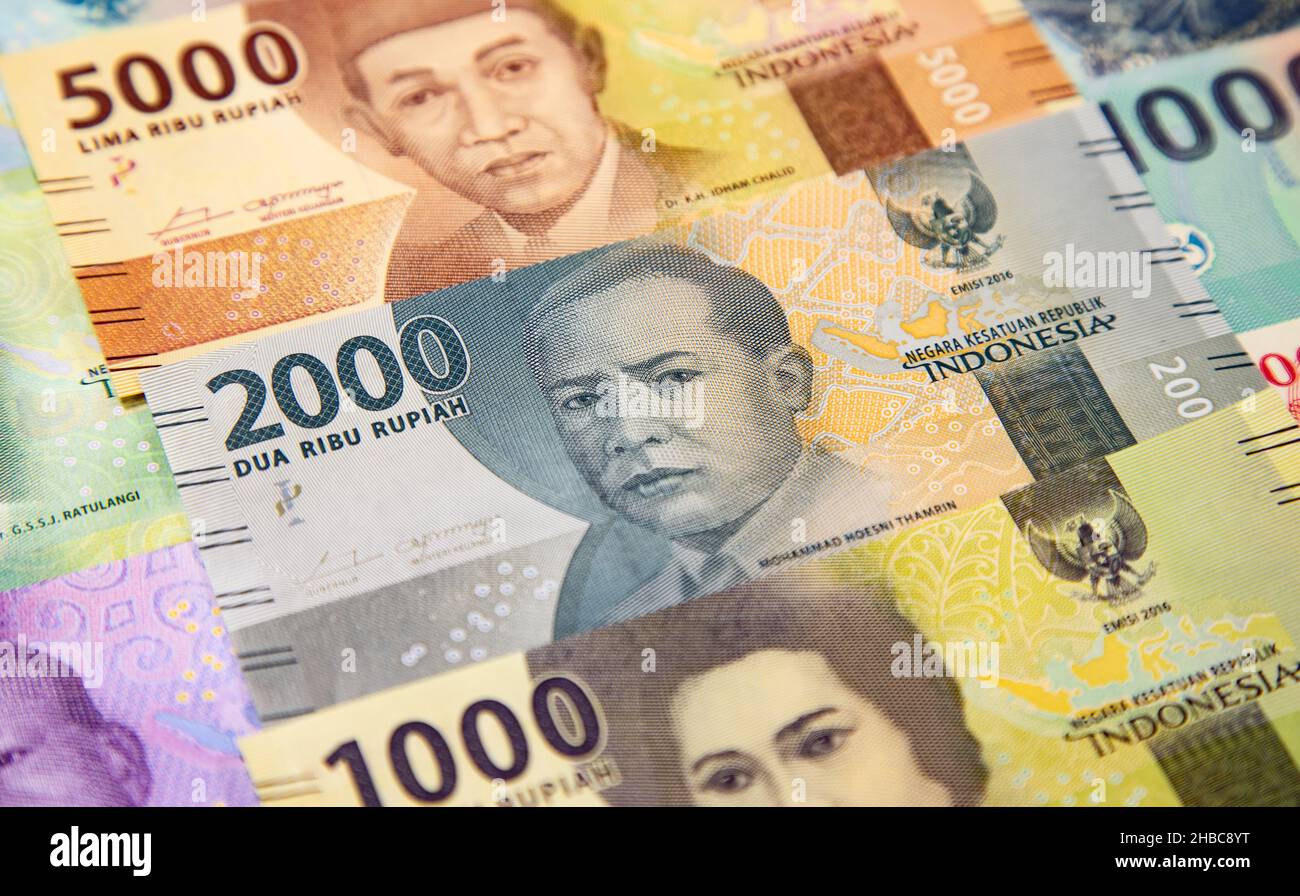 Collection of the indonesian rupiah banknotes Stock Photo - Alamy