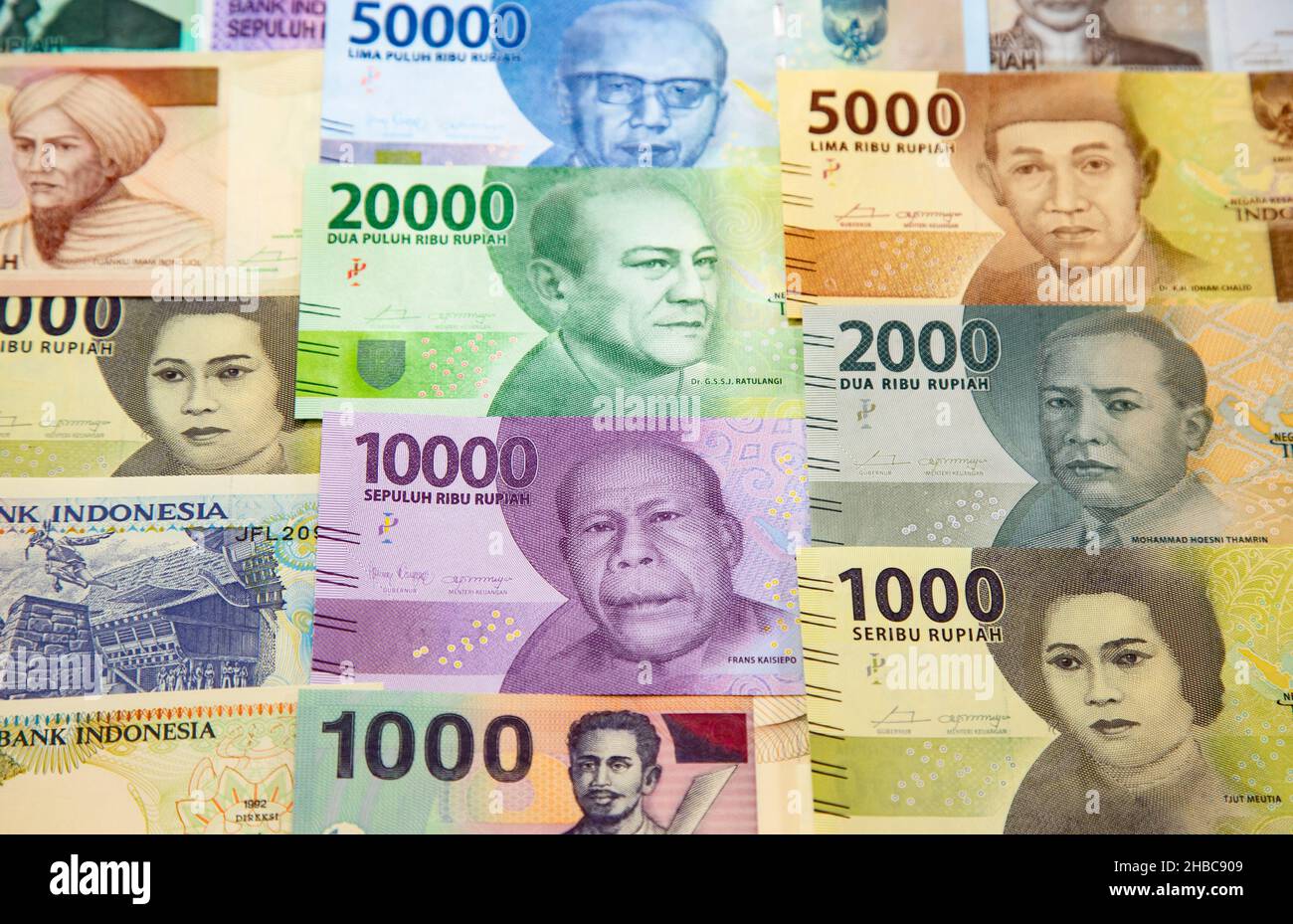Collection of the indonesian rupiah banknotes Stock Photo - Alamy
