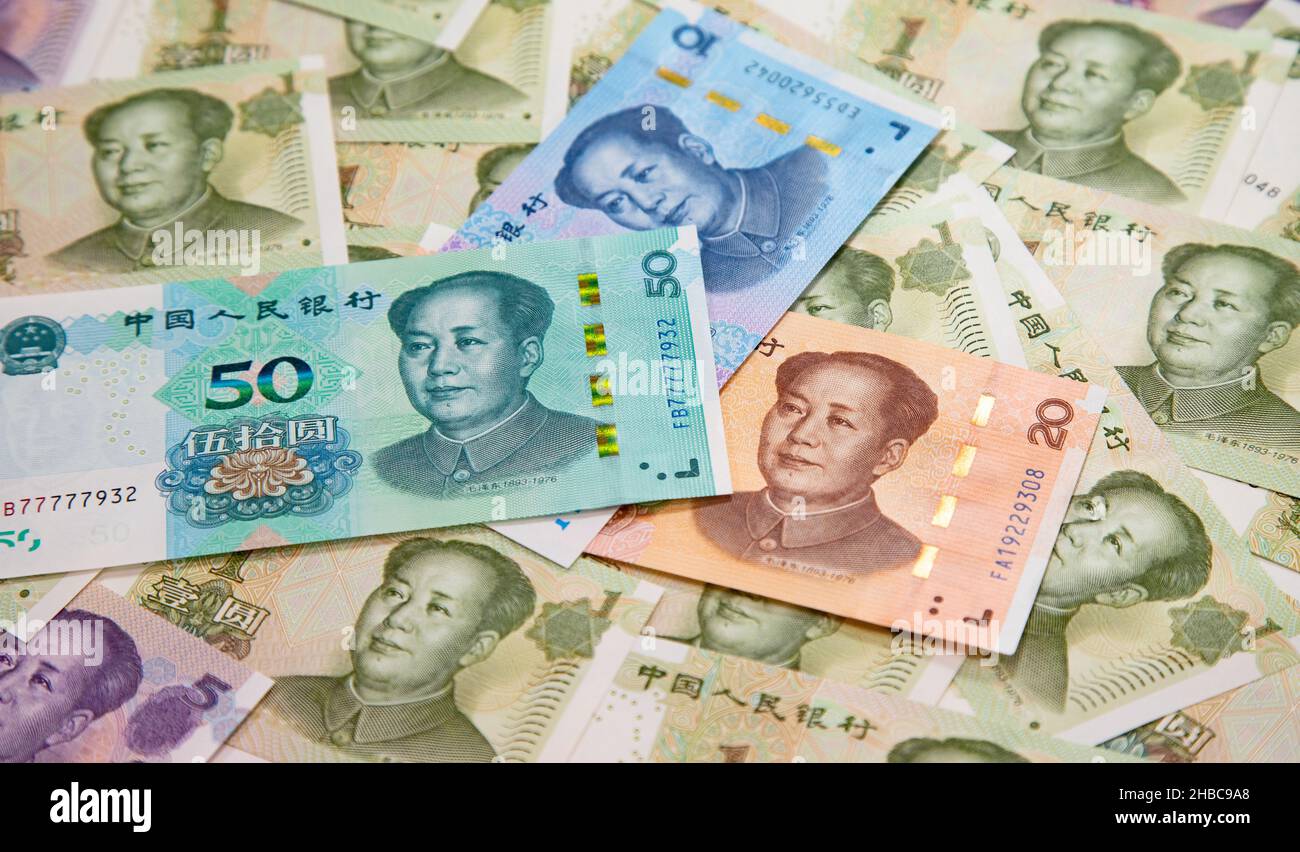 Collection of the chinese banknotes Stock Photo - Alamy