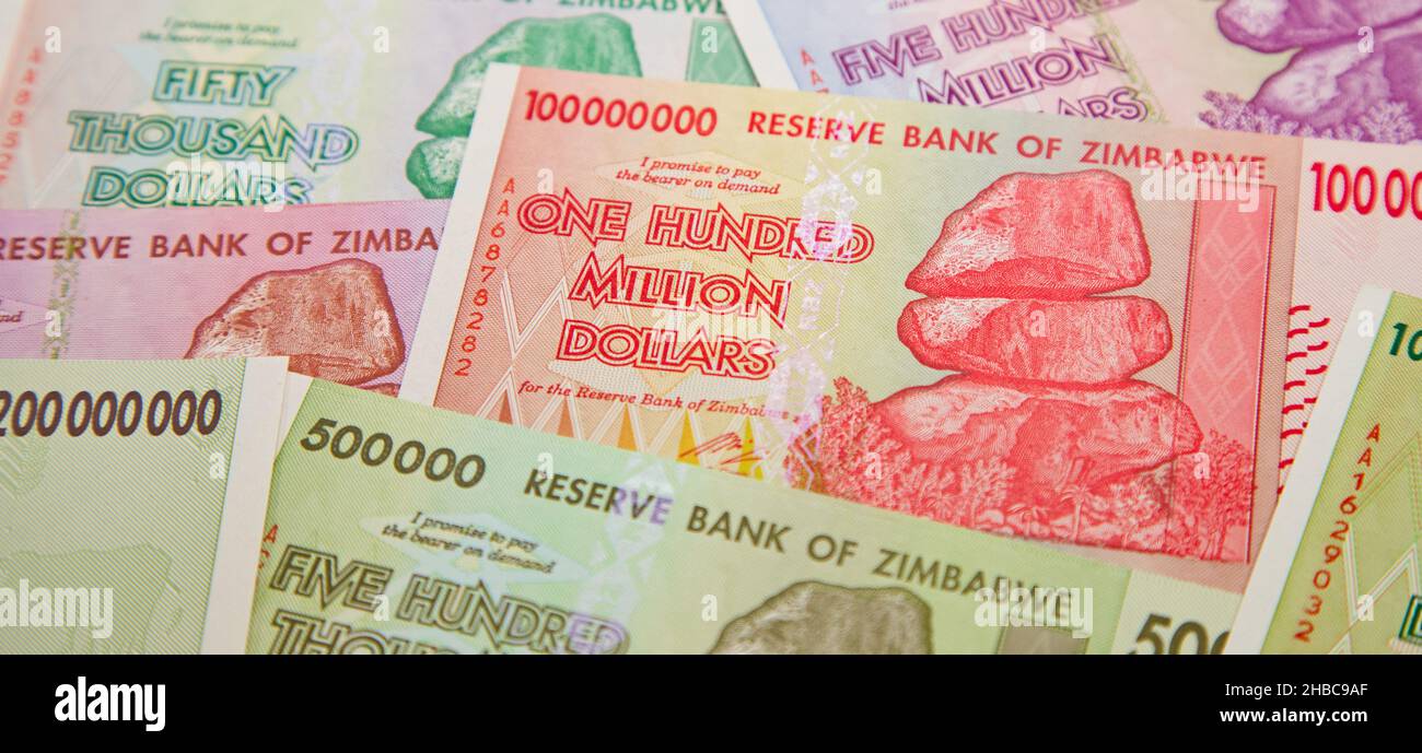 Banknotes of Zimbabwe after hyperinflation Stock Photo - Alamy