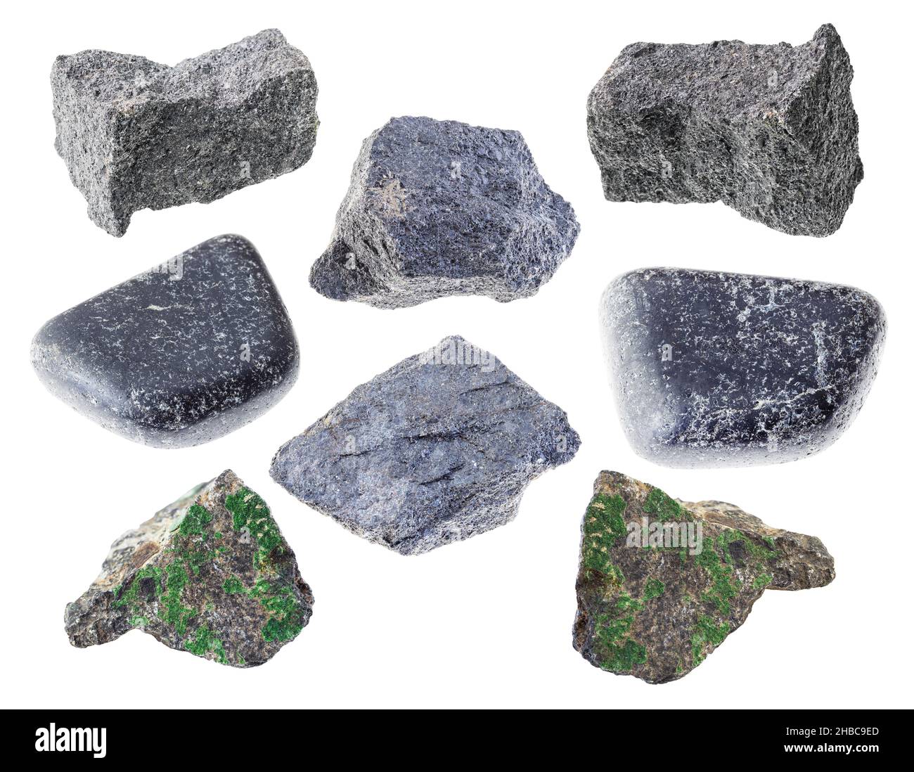set of various chromite stones cutout on white background Stock Photo ...