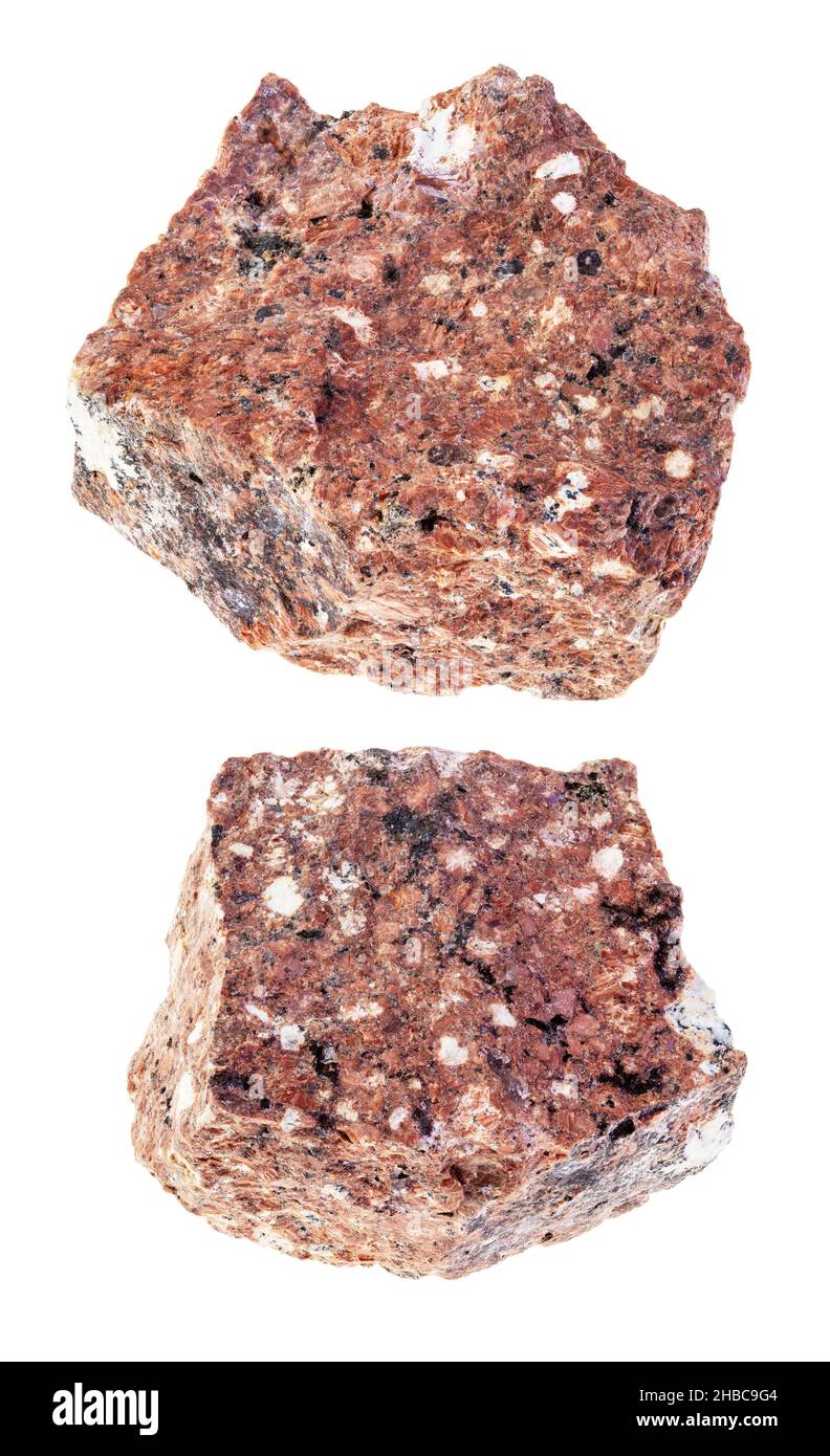 set of dacite stones cutout on white background Stock Photo - Alamy