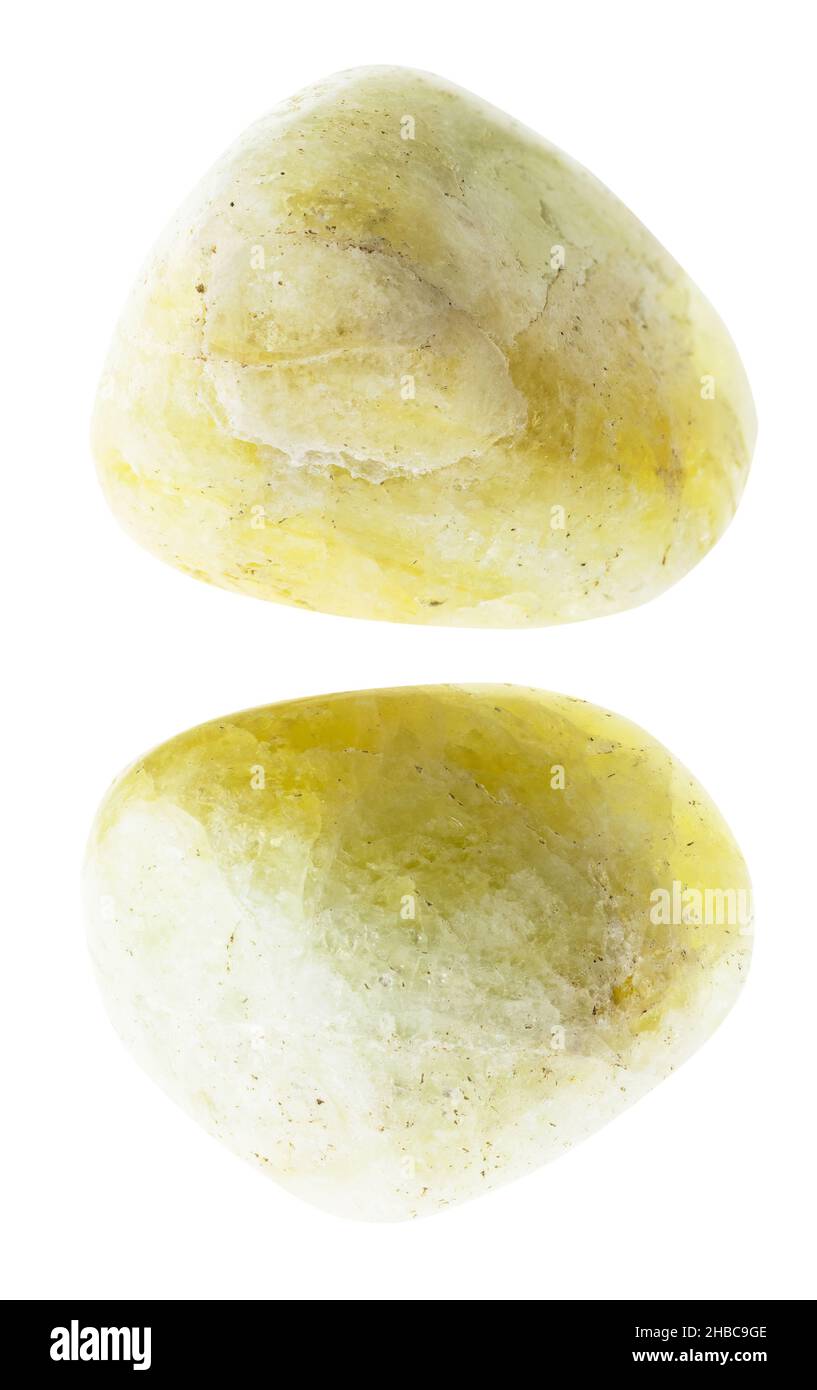 set of Datolite gem stones cutout on white background Stock Photo - Alamy