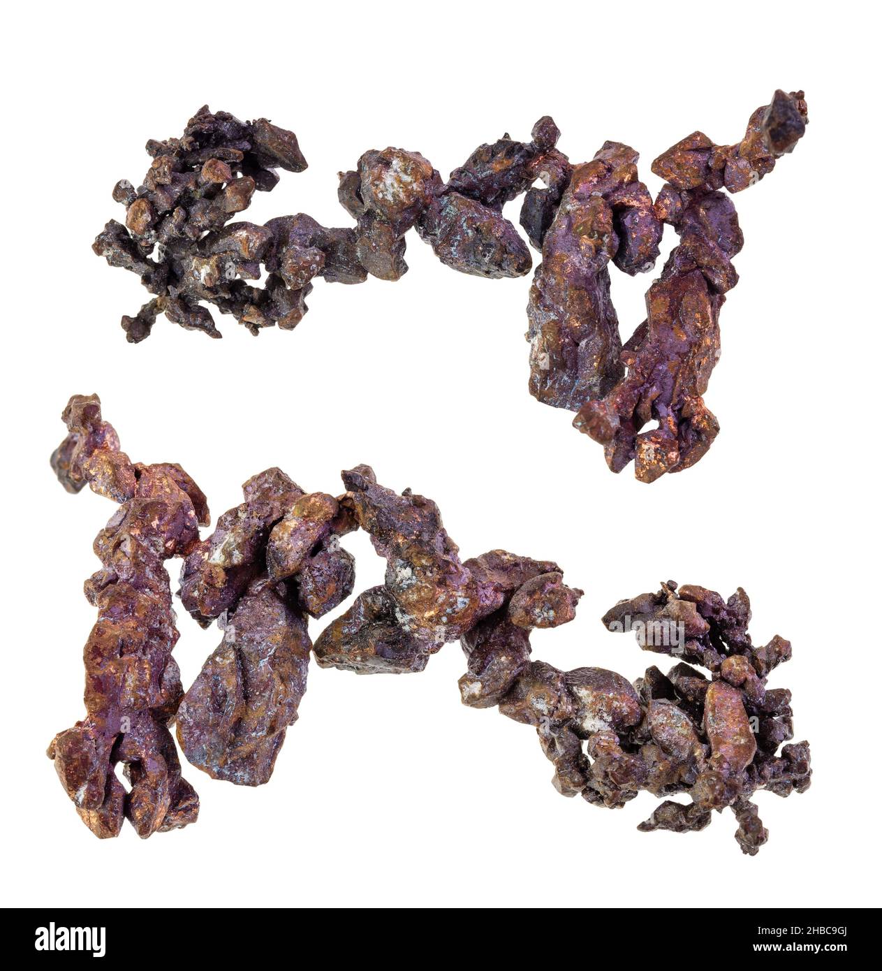 set of native copper nuggets cutout on white background Stock Photo - Alamy