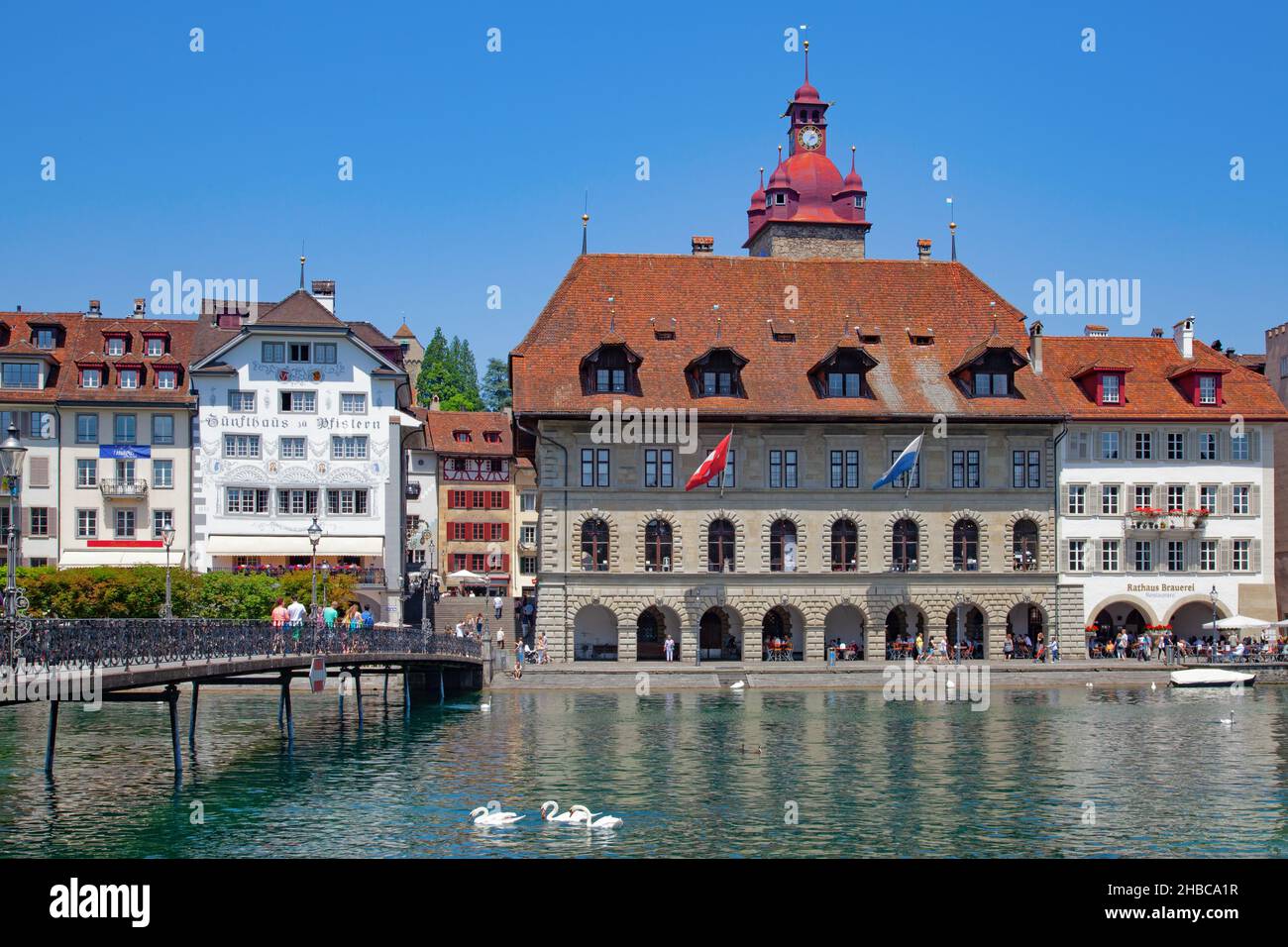 LUZERN - JUNE 8: View of historical center of the Luzern city on June 8 ...