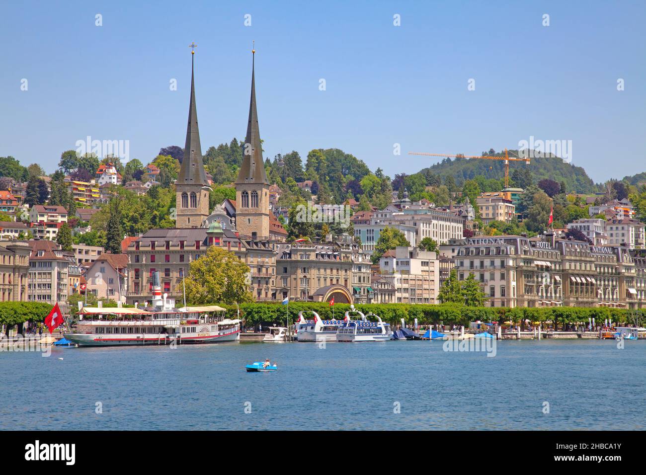 LUZERN - JUNE 8: View of historical center of the Luzern city on June 8 ...