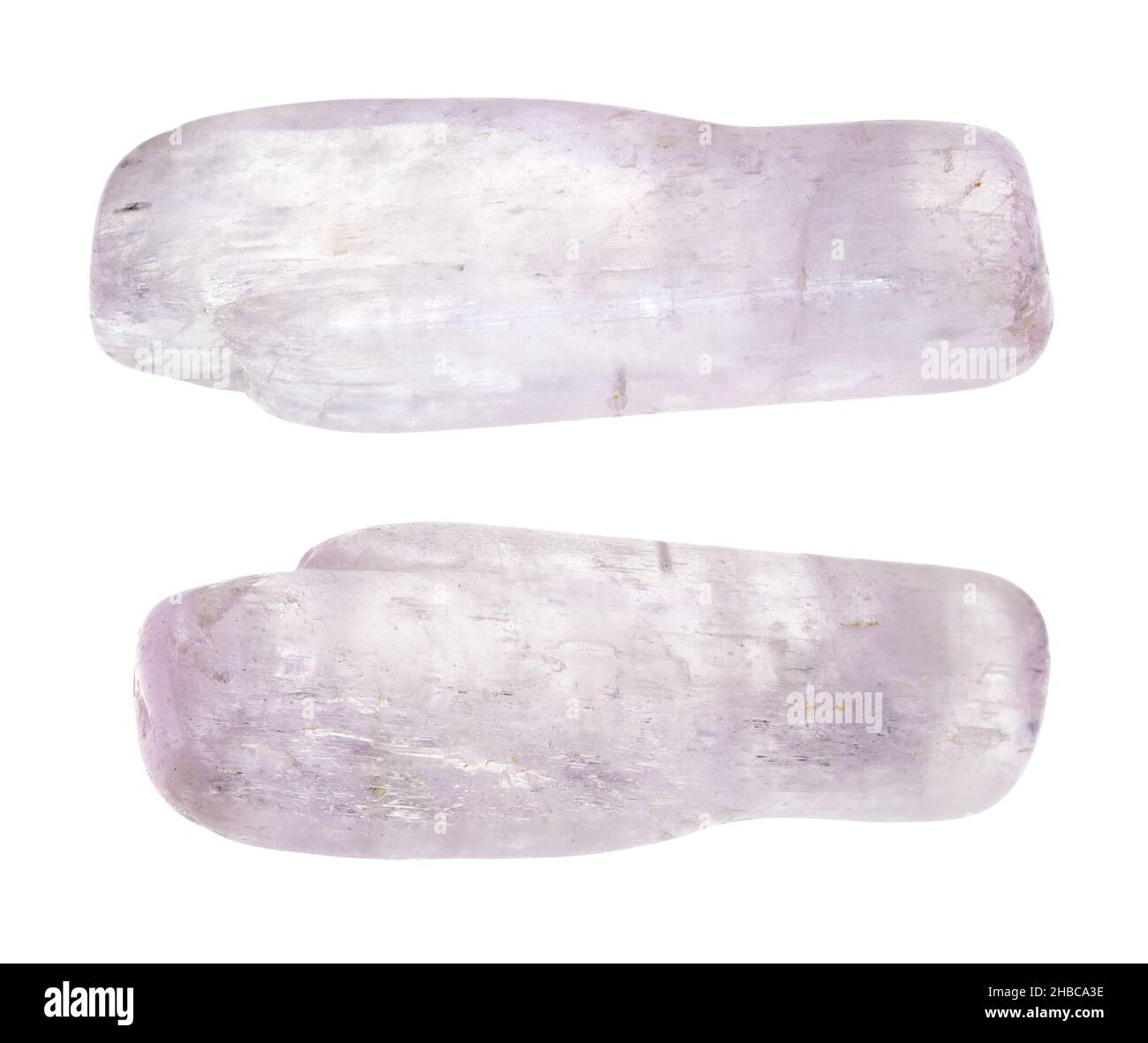 mset of kunzite (spodumene) gem stones cutout on white background Stock ...