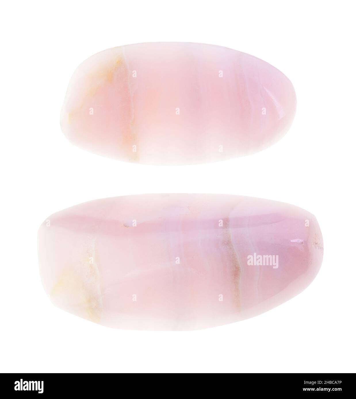 set of mangano calcite gem stones cutout on white background Stock ...