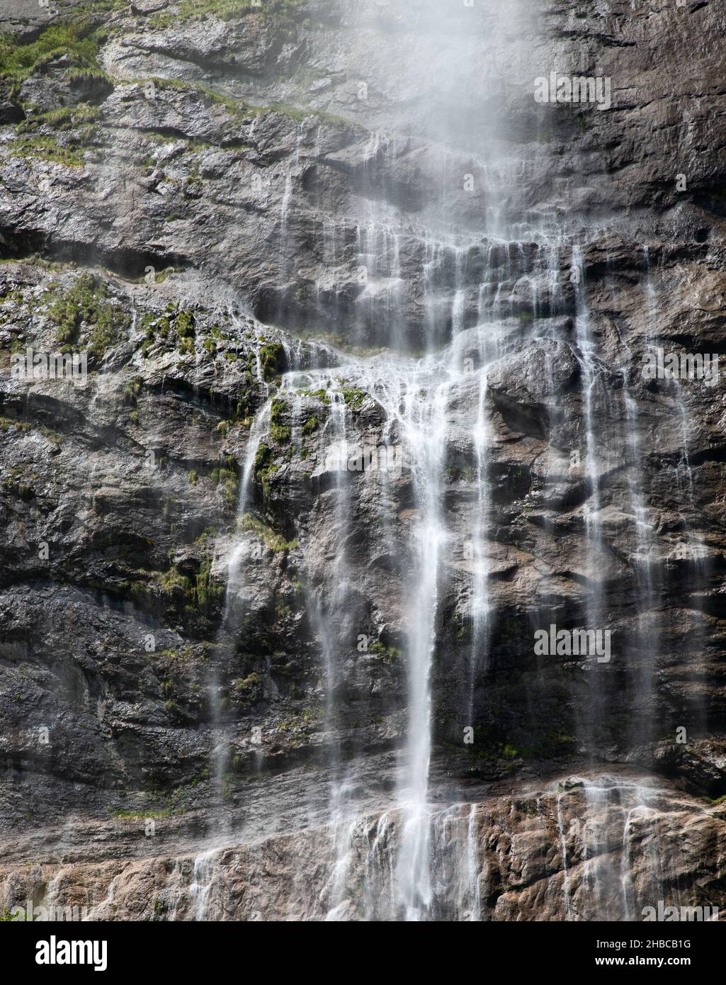 Waterfalls of the Lauterbrunnen valley. Cantone Bern, Switzerland Stock ...