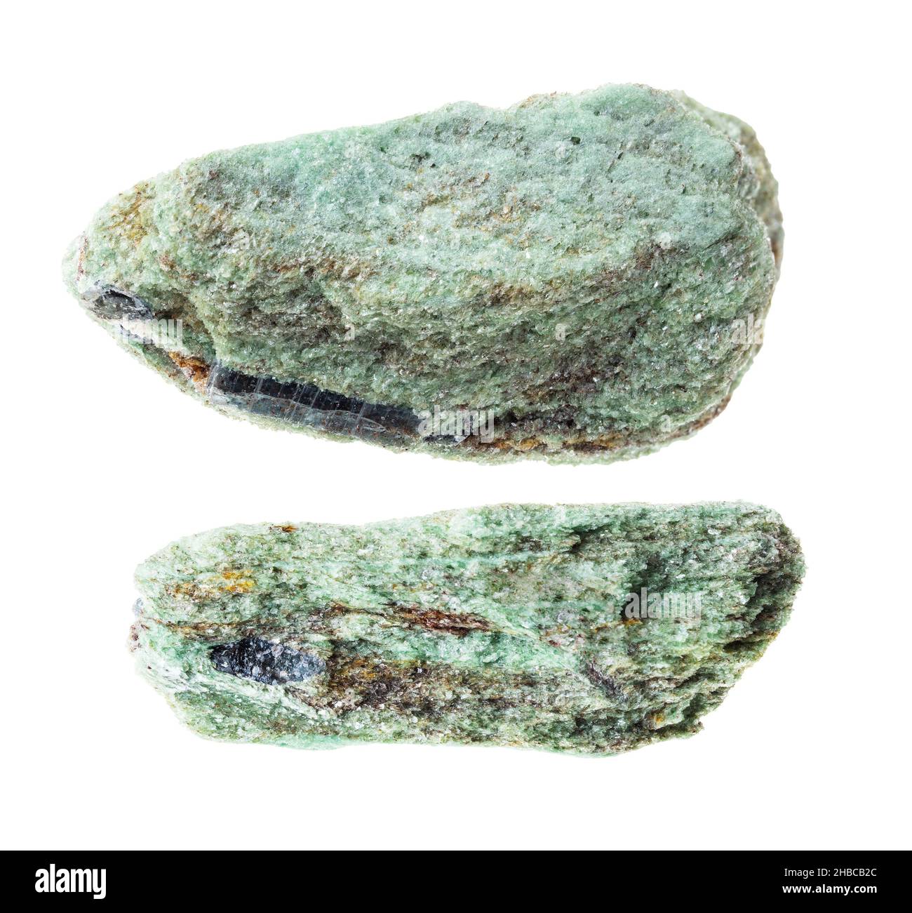 set of paragonite stones cutout on white background Stock Photo - Alamy